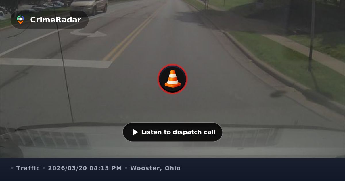 Two-car crash with woman reporting leg pain, Wooster OH | CrimeRadar