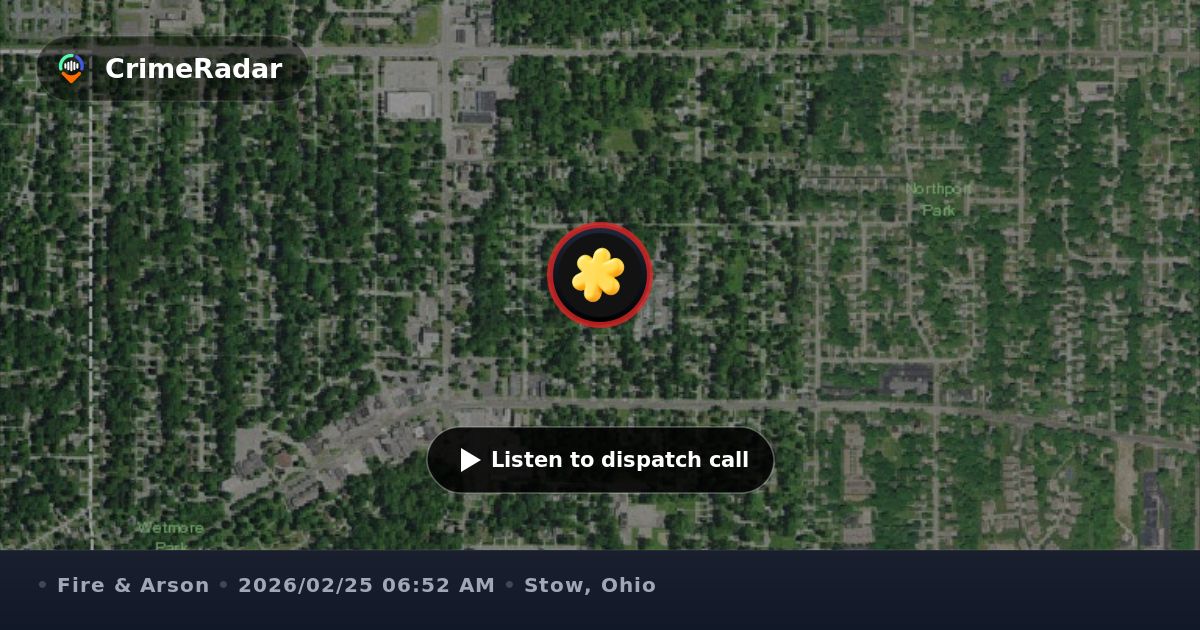 Structure fire reported north of Kaiser Falls, Stow OH | CrimeRadar