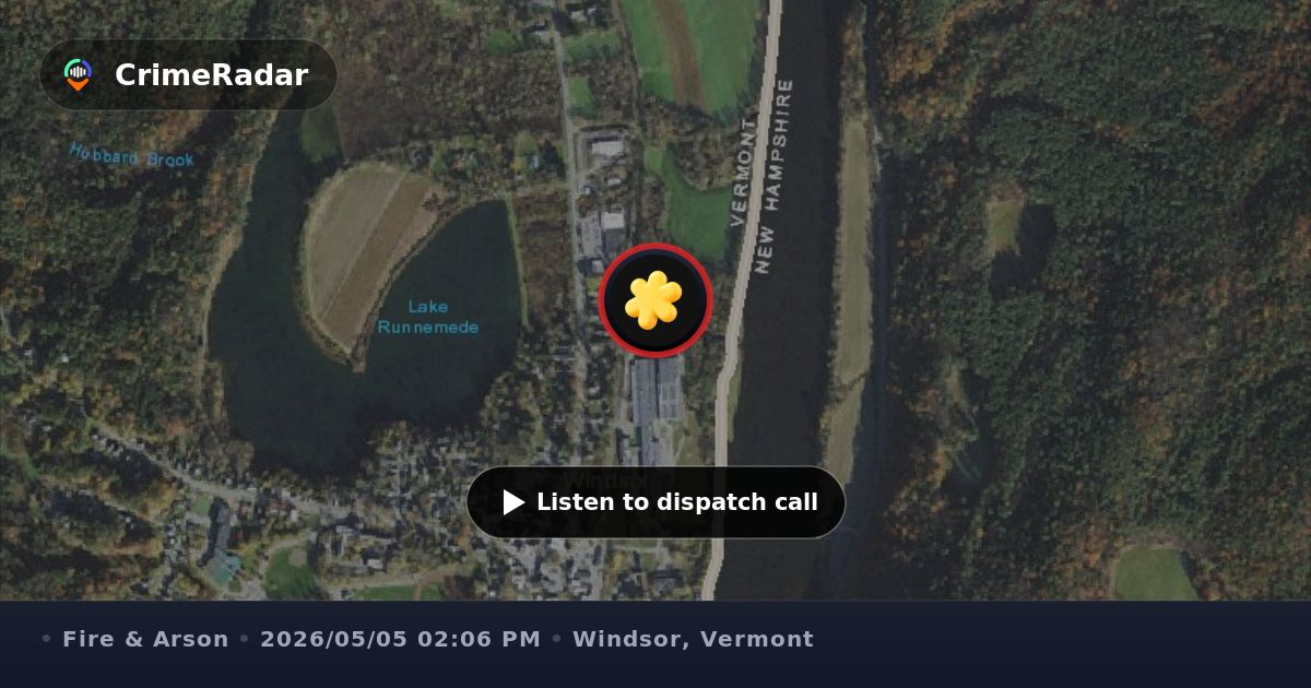 Mutual aid fire response on Wheaton Hill Road, Windsor VT | CrimeRadar