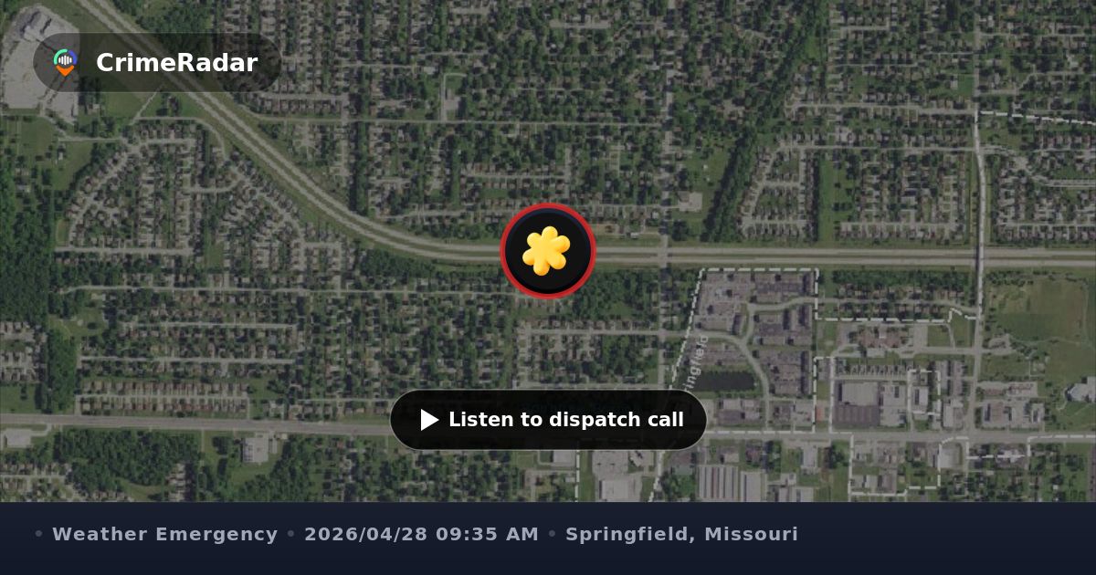 Large hail and heavy rain across Greene County, Springfield MO | CrimeRadar