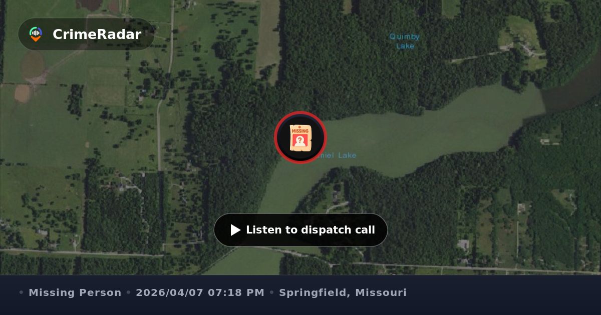 Adult missing near McDaniel Lake Bridge, Springfield MO | CrimeRadar