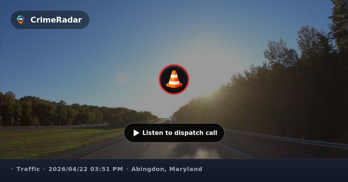 Vehicle crash with rescue on I-95 northbound, Abingdon MD | CrimeRadar