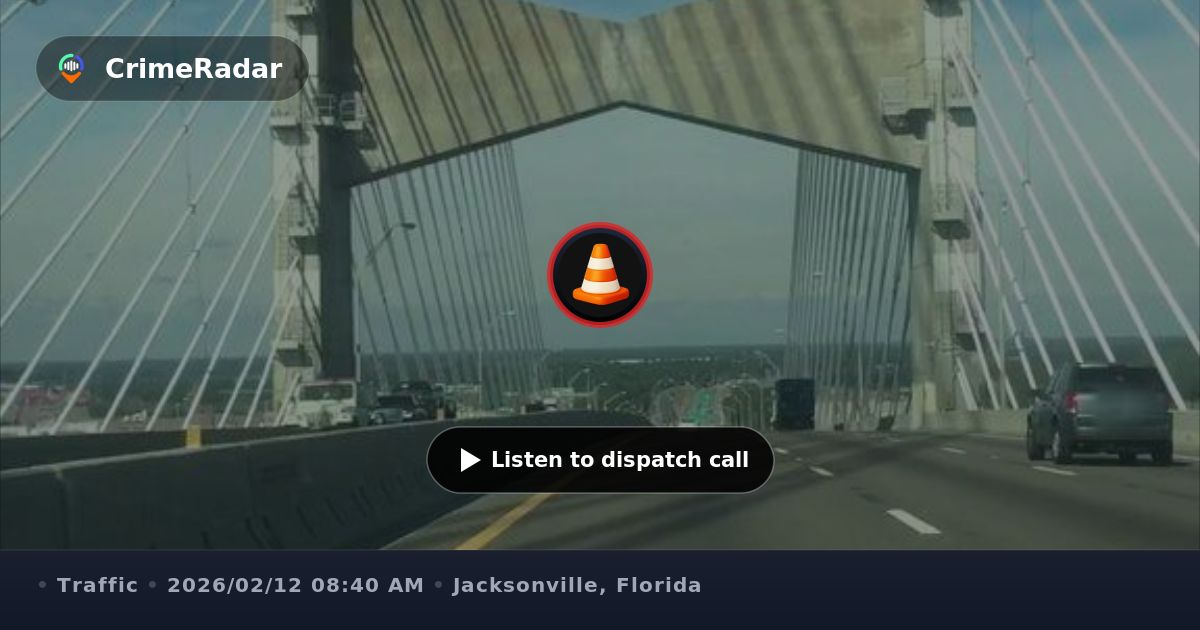 Traffic crash on Dames Point Bridge westbound, Jacksonville FL | CrimeRadar