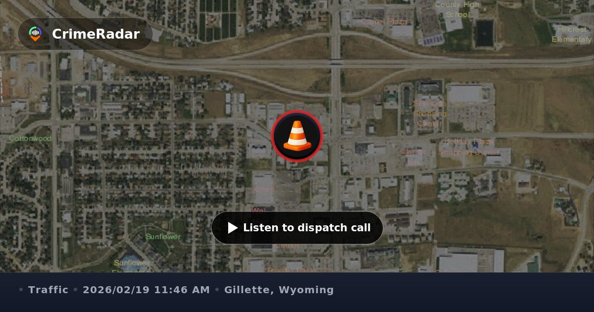 Traffic incident near AutoZone on Highway 59, Gillette WY | CrimeRadar