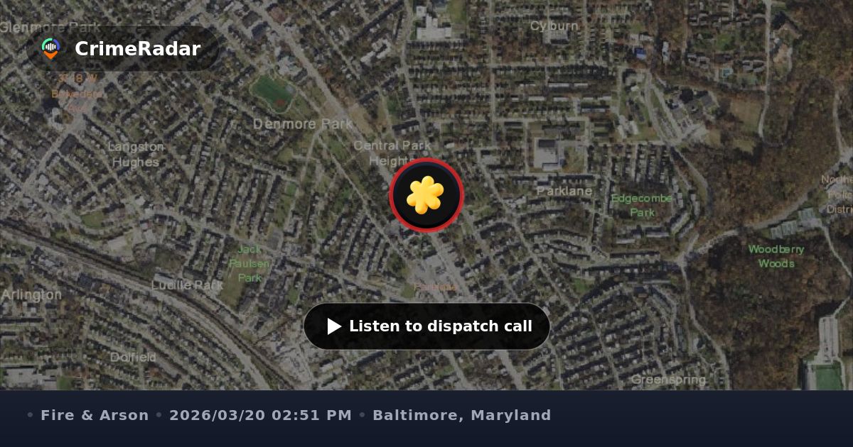 Shower steam sets off fire alarm on Park Heights, Baltimore MD | CrimeRadar