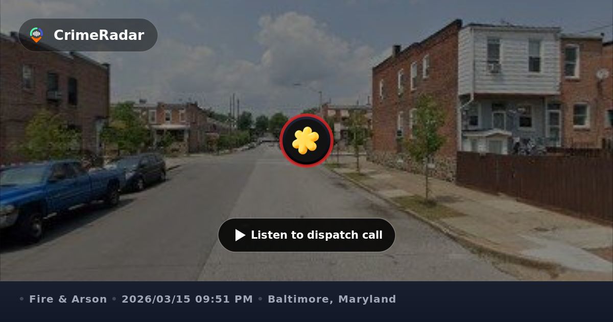Residential fire alarm on East Biddle Street, Baltimore MD | CrimeRadar