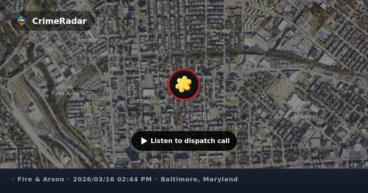 Commercial alarm at East 22nd Street business, Baltimore MD | CrimeRadar