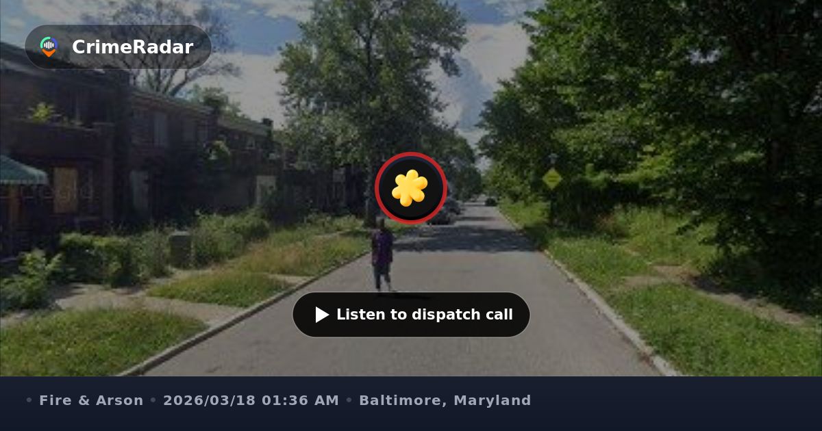 Dwelling fire on North Lafayette Avenue, Baltimore MD | CrimeRadar