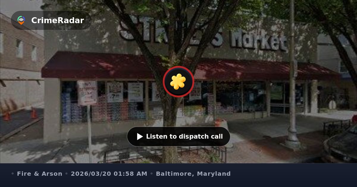 Fire alarm investigation on Franklin Street, Baltimore MD | CrimeRadar