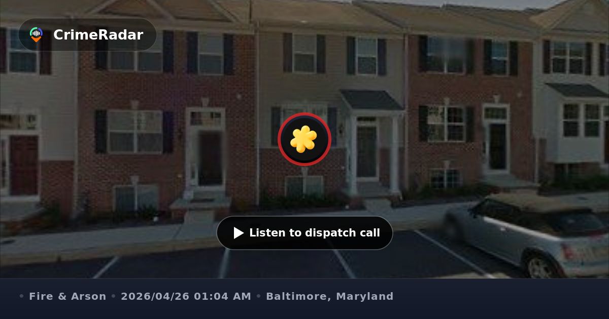 Reported house fire on Bancroft Road, Baltimore MD | CrimeRadar