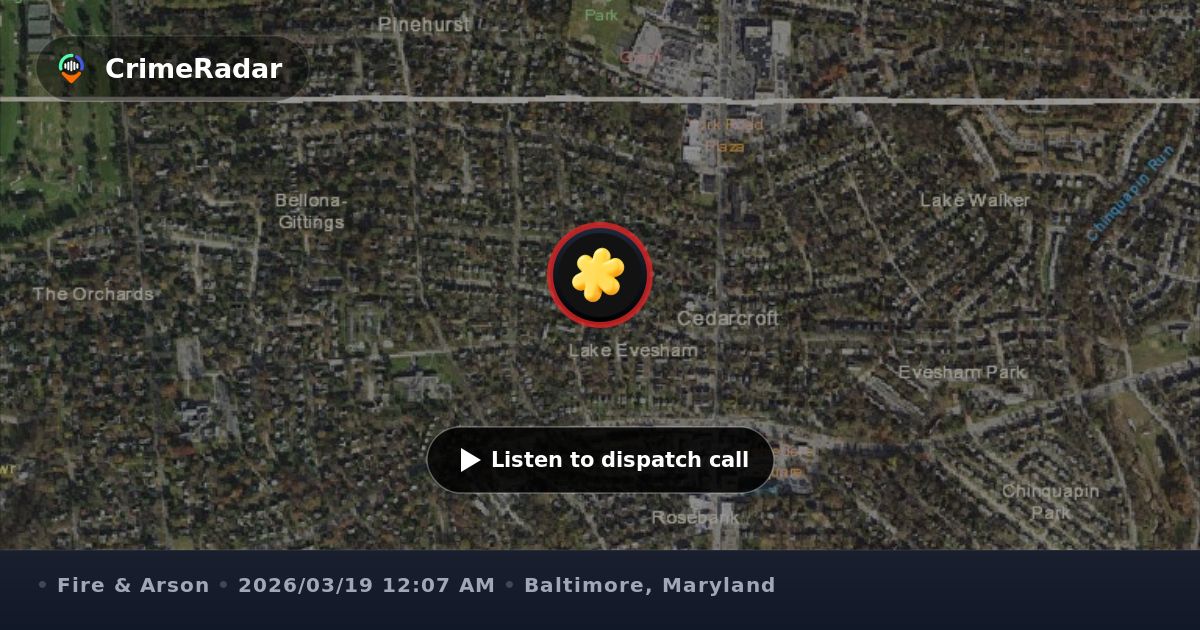 Apartment fire with burn injury in Baltimore, Baltimore MD | CrimeRadar