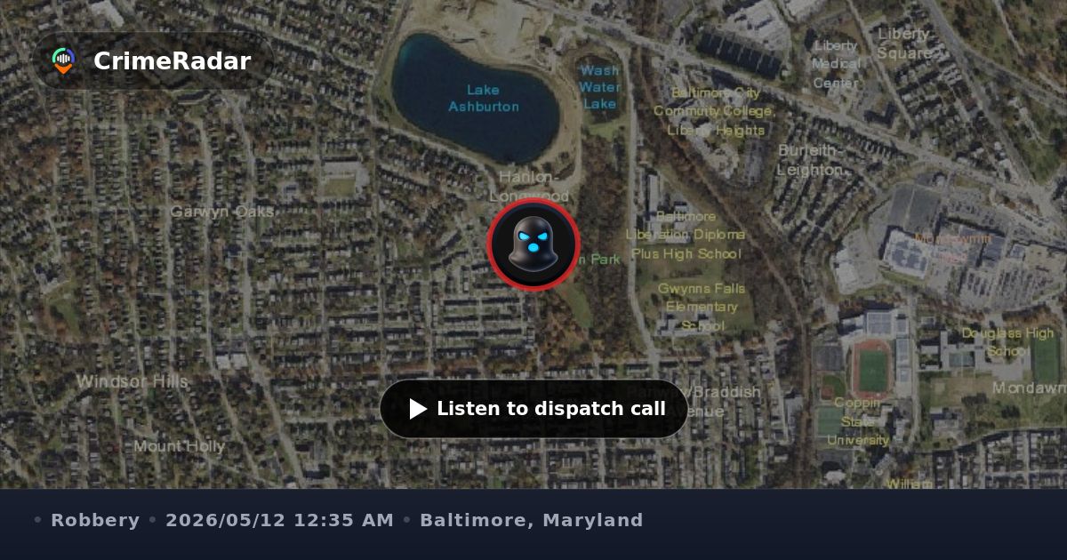 Armed carjacking reported on West North Avenue, Baltimore MD | CrimeRadar