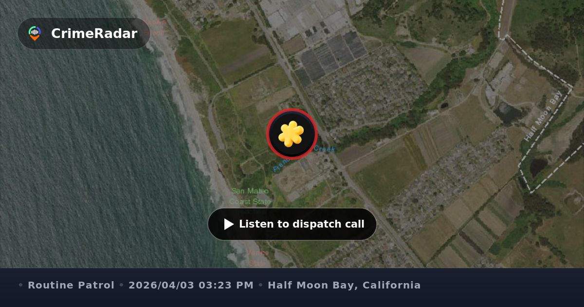 Officers on foot patrol at transient encampment, Half Moon Bay CA ...