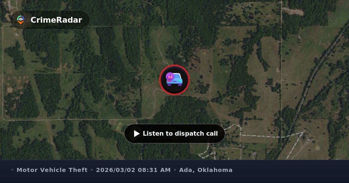Officers search for reported stolen vehicle in Ada, Ada OK | CrimeRadar