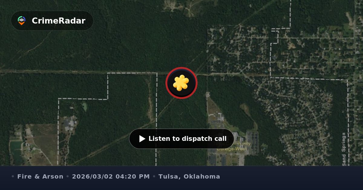 Report of open burn between water towers in Tulsa, Tulsa OK | CrimeRadar