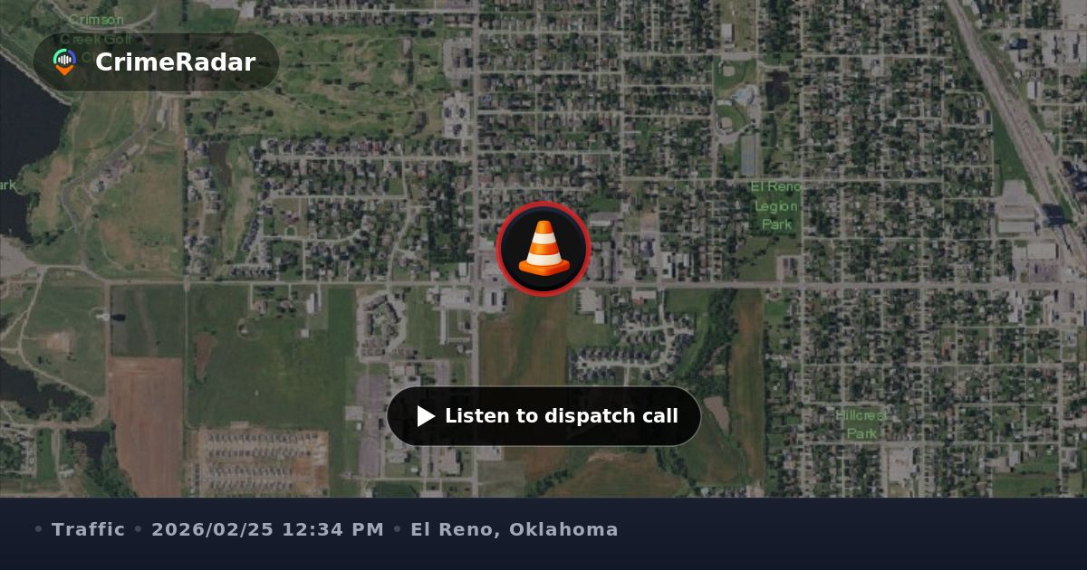 Single-vehicle crash at Redlands entrance, El Reno OK | CrimeRadar