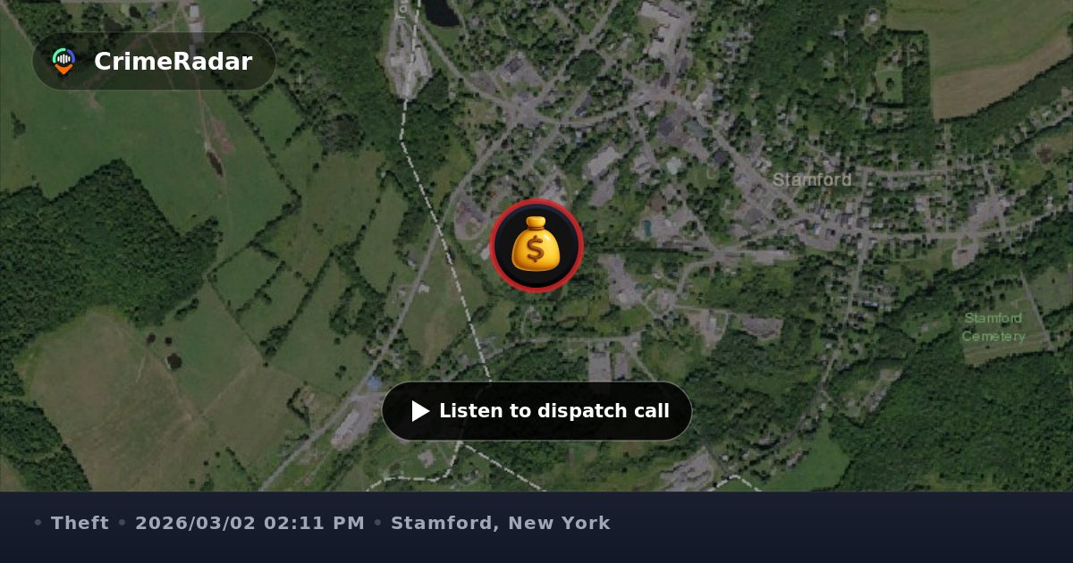Officers respond to petty theft complaint, Stamford NY | CrimeRadar
