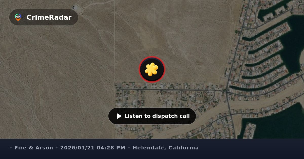 Apparent house fire near Lakeview Drive, Helendale CA | CrimeRadar