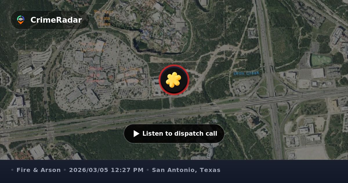 Vehicle fire after crash near Valero Way, San Antonio TX | CrimeRadar