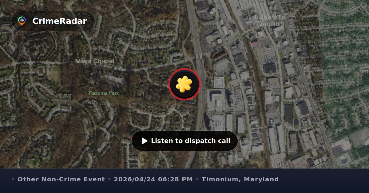 Aggressive loose dog reported on Hilltop Drive, Timonium MD | CrimeRadar