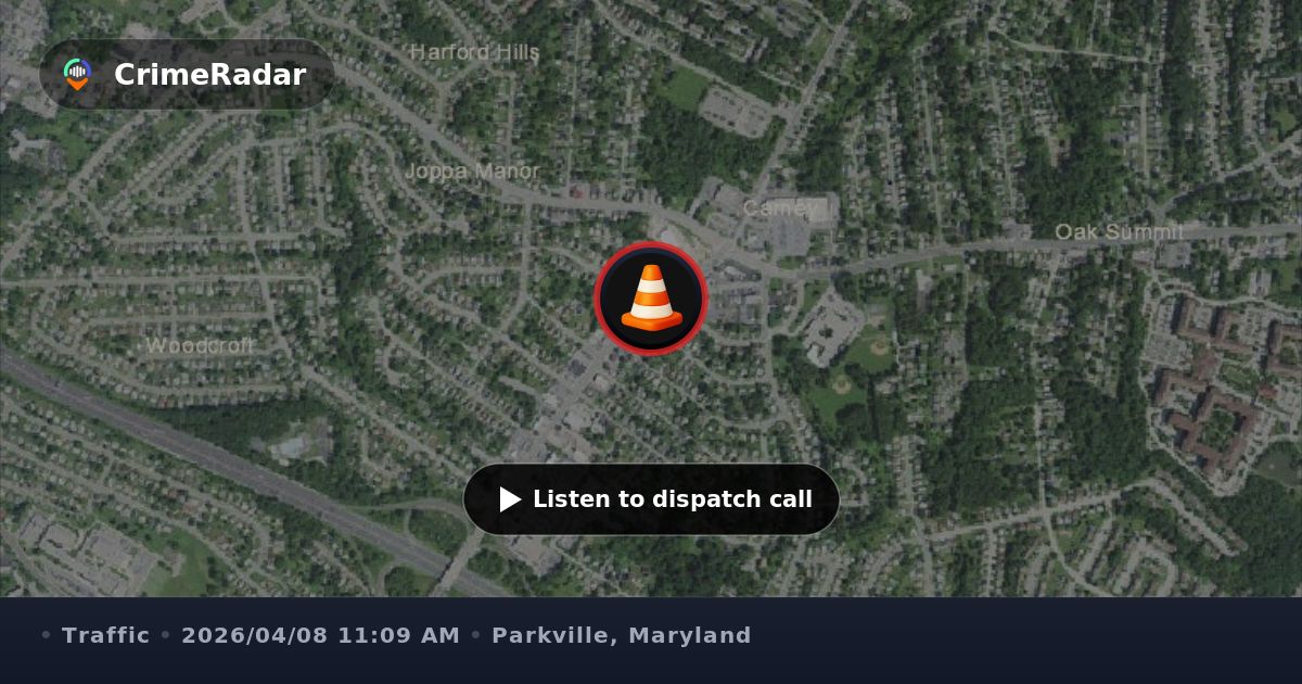 Two-car crash blocking traffic on Harford Road, Parkville MD | CrimeRadar