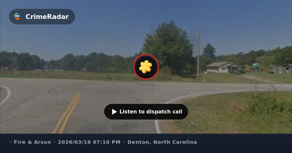 Vehicle fire off Highway 58 near Handy Road, Denton NC | CrimeRadar
