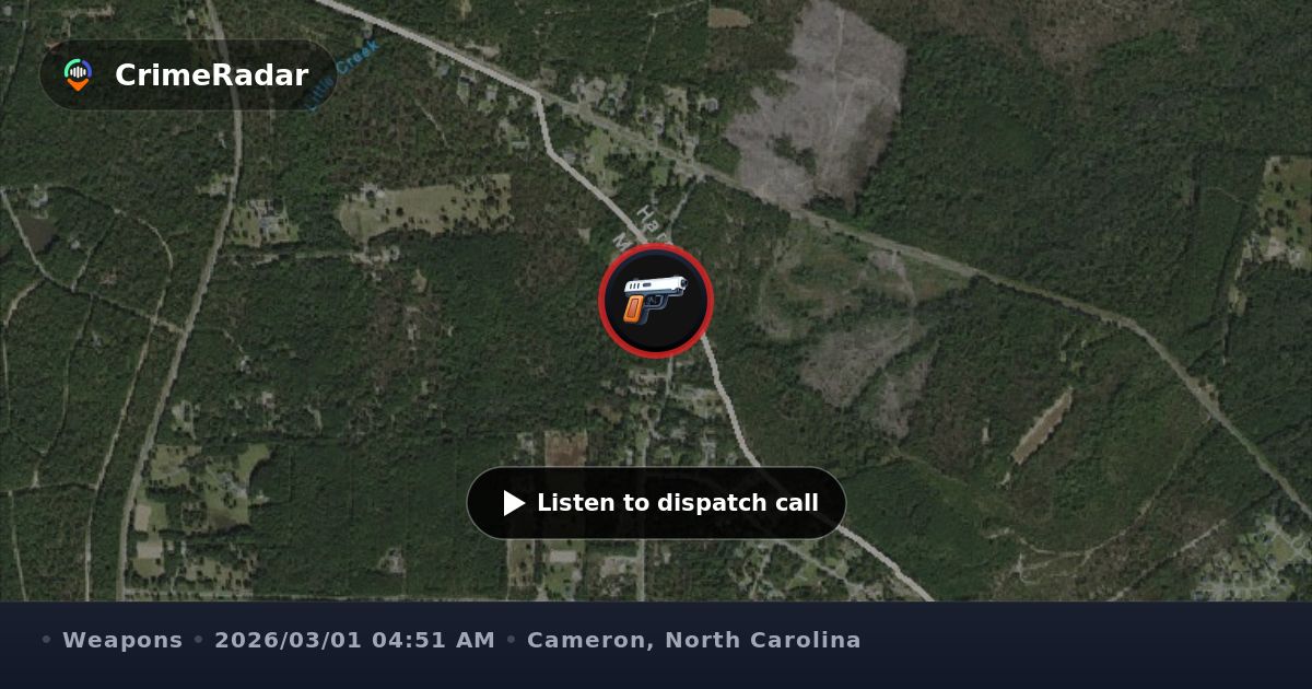 Multiple gunshots reported near Lake Heron Drive, Cameron NC | CrimeRadar
