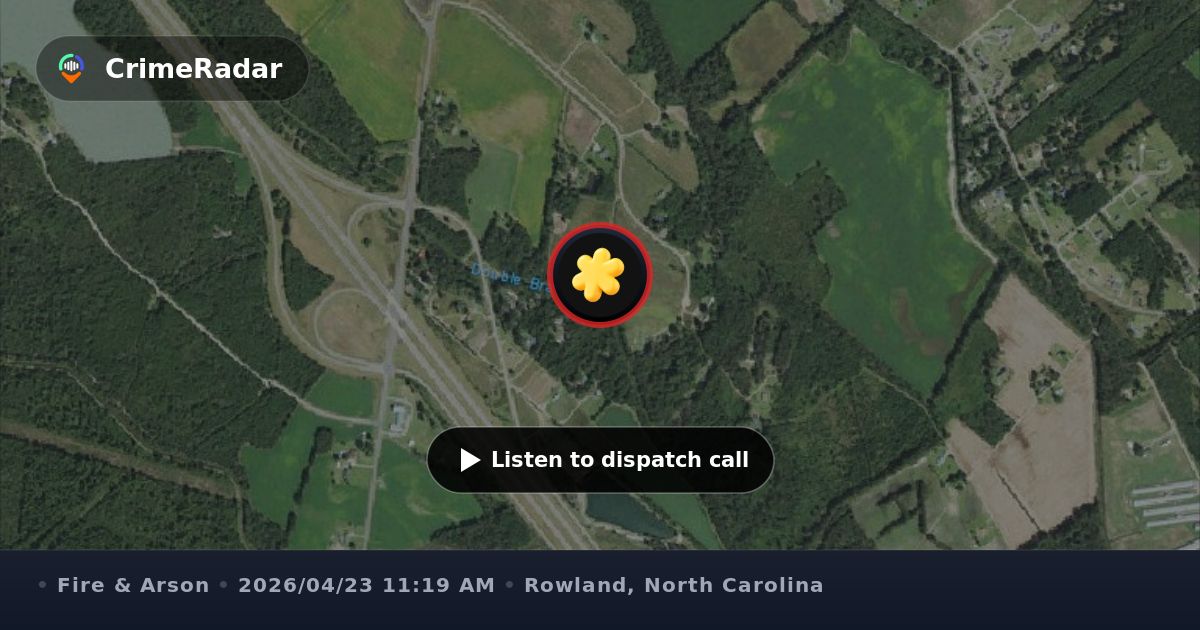 Brush fire reported on Ruby Road near Highway 710, Rowland NC | CrimeRadar