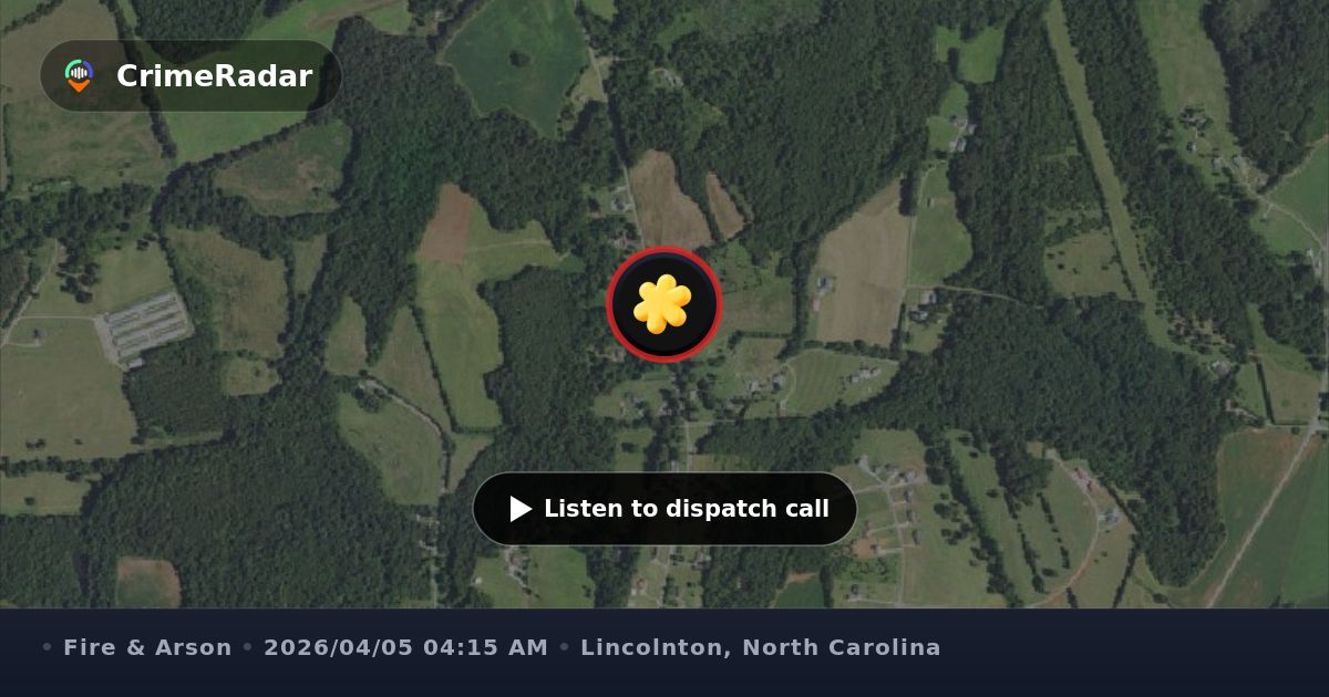 Vehicle fire extinguished on West Ball Road, Lincolnton NC | CrimeRadar