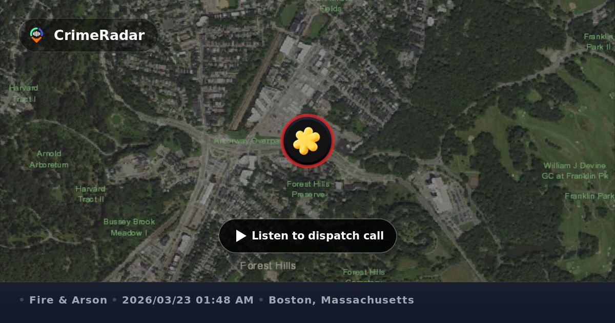 Vehicle fire near Tower Street in Boston, Boston MA | CrimeRadar