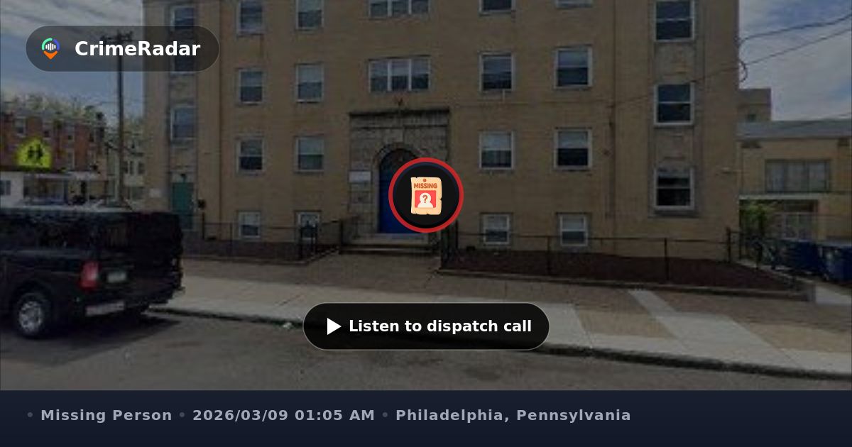 Missing person reported at group home, Philadelphia PA | CrimeRadar