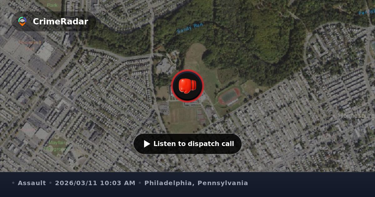 Woman screaming for help at Ryan and Rowland, Philadelphia PA | CrimeRadar