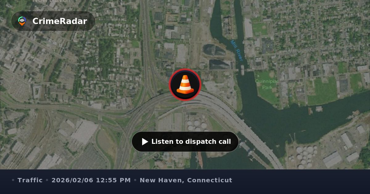 Two-car crash slows traffic near Q Bridge, New Haven CT | CrimeRadar
