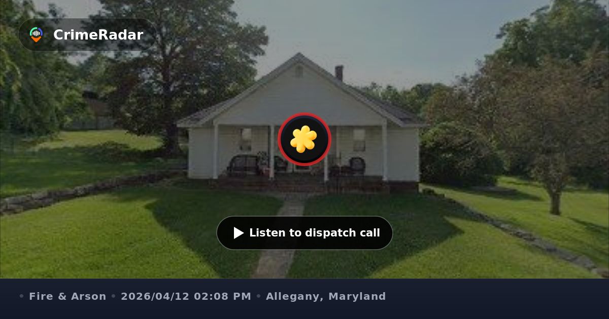 Residential structure fire on Wartown Road, Allegany County MD | CrimeRadar