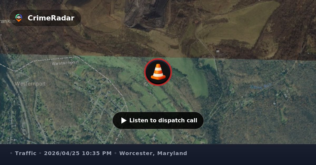 Vehicle hits pole and downed lines on Stoney Run Road, Worcester County ...