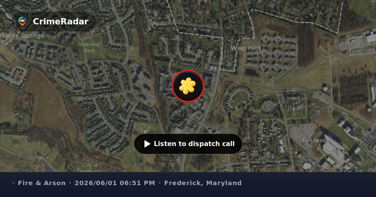 Gas odor reported inside residence, Frederick MD | CrimeRadar