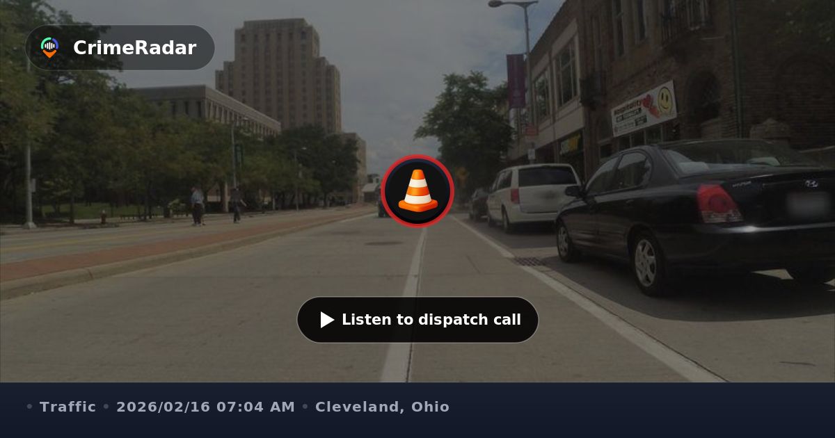 Police vehicle and car crash at East 22nd and Euclid, Cleveland OH ...