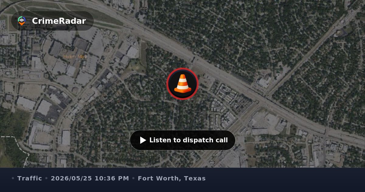 Car hits pole on South Interstate 35 service road, Fort Worth TX ...