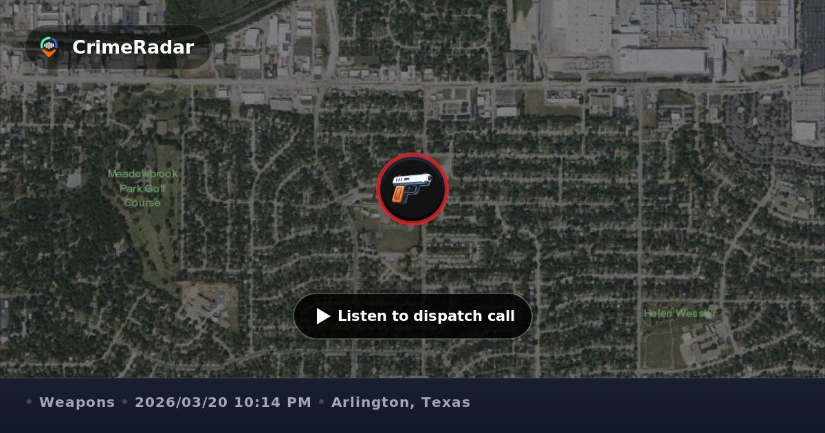 Person with gunshot wound to leg at Skylark Drive, Arlington TX ...