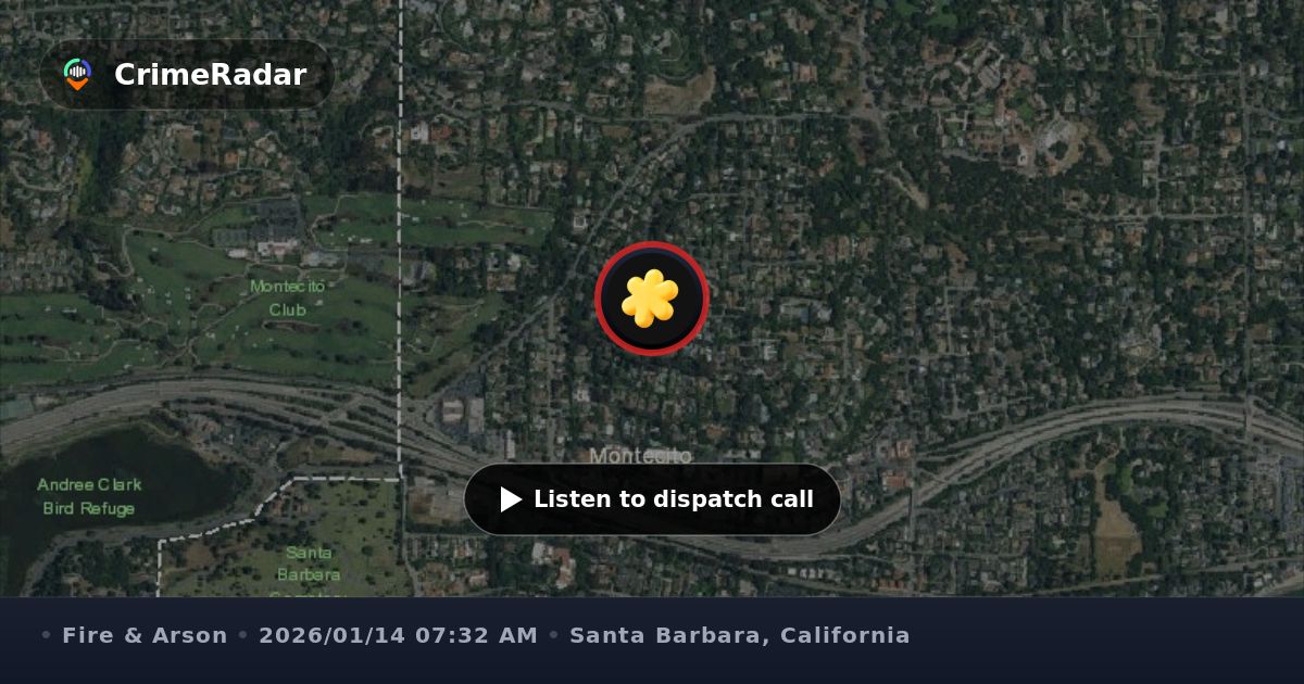Fire alarm malfunction near Coast Village Rd, Santa Barbara CA | CrimeRadar