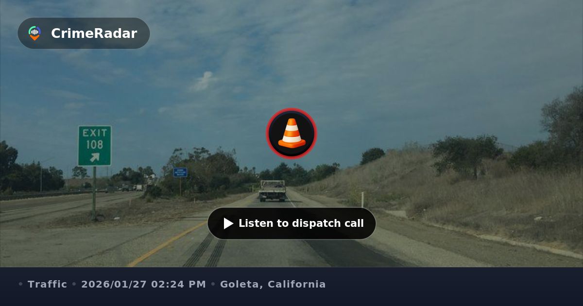 Traffic stop for vehicle missing license plate near Goleta, Goleta CA ...