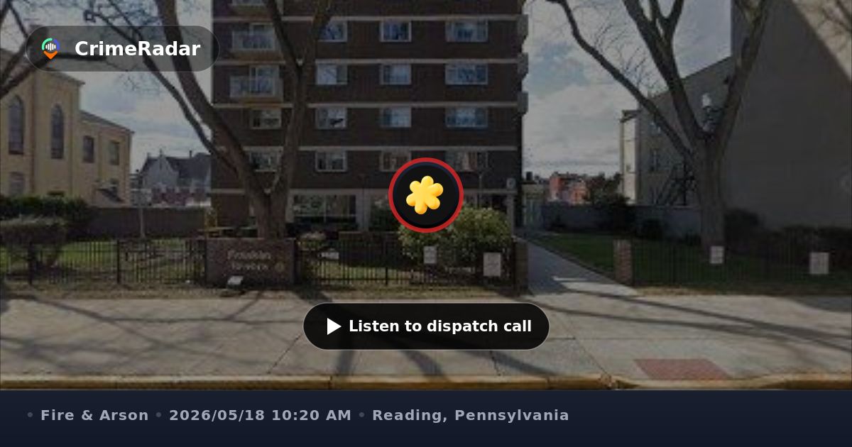 Fire alarm at Franklin Towers on South Sixth Street, Reading PA ...