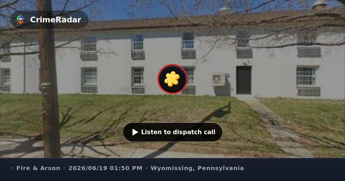 Apartment fire alarm on Spring Street, Wyomissing PA | CrimeRadar