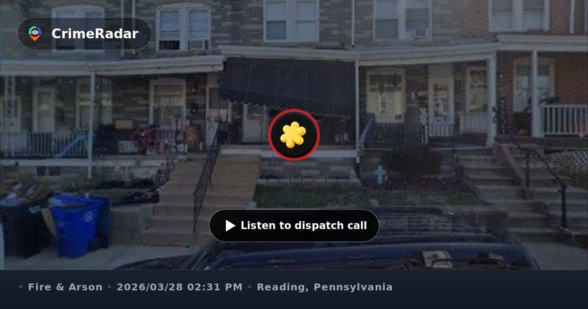 House fire on Birch Street in Reading, Reading PA | CrimeRadar