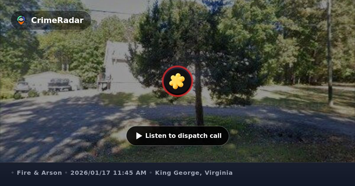 Brush fire near Caledon and Taladin roads, King George VA | CrimeRadar