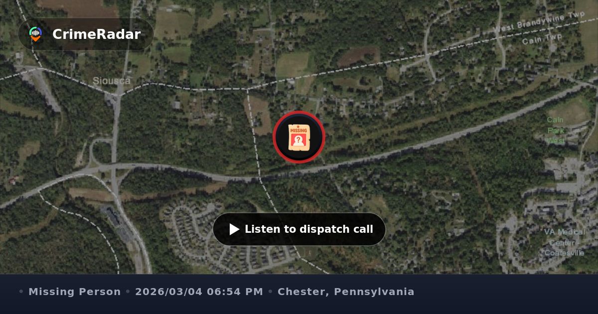 Missing 13-year-old found safe at residence, Chester County PA | CrimeRadar