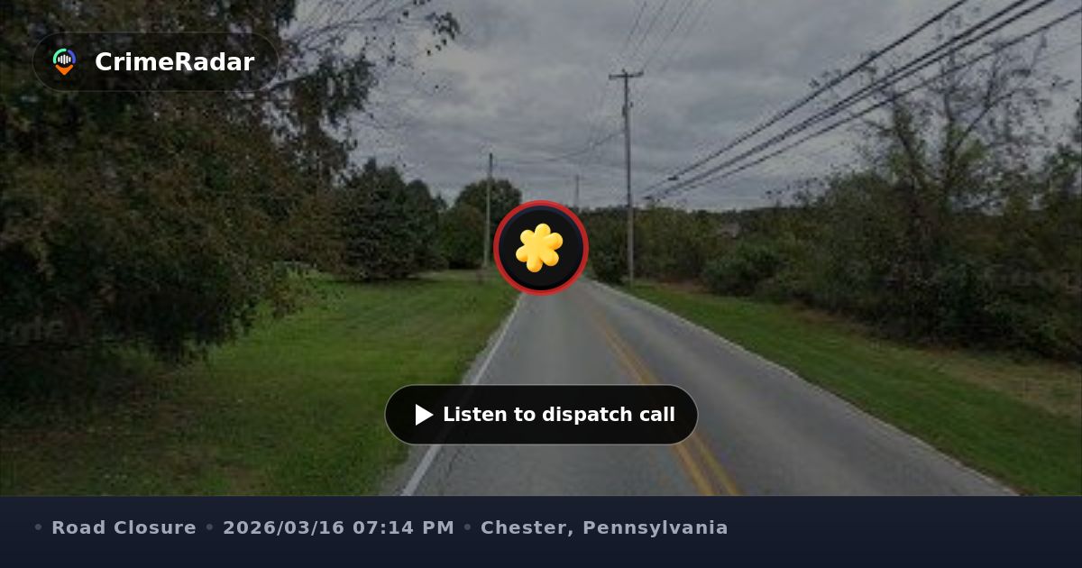 Tree down blocking Little Conestoga Road, Chester County PA | CrimeRadar