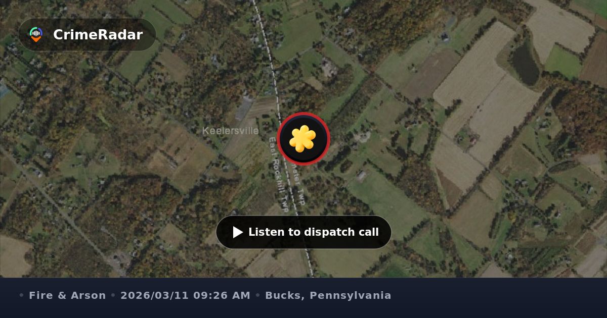 Active fire on utility service lines, Bucks County PA | CrimeRadar