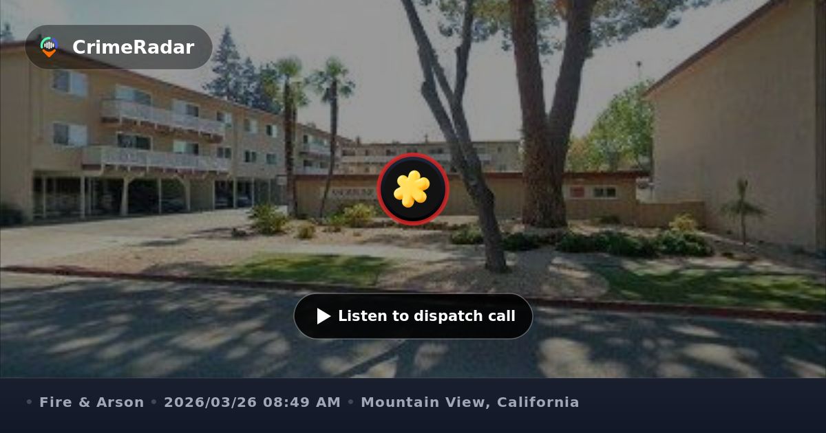 Structure fire reported on Central Avenue, Mountain View CA | CrimeRadar