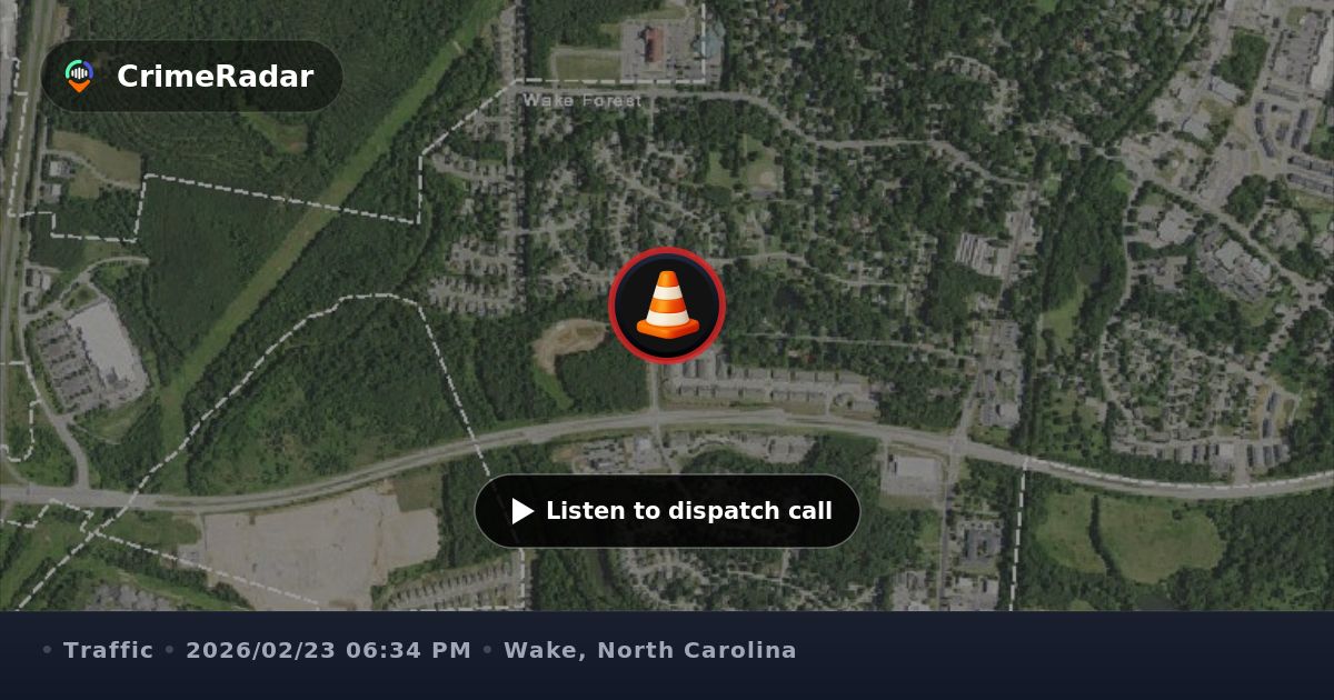 Vehicle crash on Calvin Jones Highway turn lane, Wake County NC ...